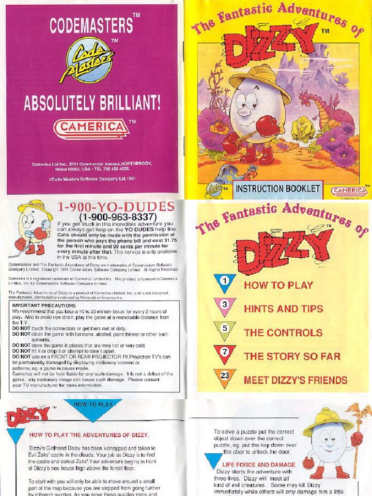 The Fantastic Adventures of Dizzy Game Manual | PDF