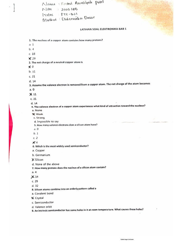 Radevi Awaliyah Putri - PTE 3B - Soal Pilgan | PDF