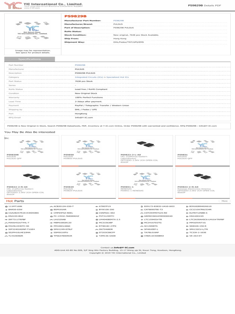 PS9829B | PDF | Companies | Electronics
