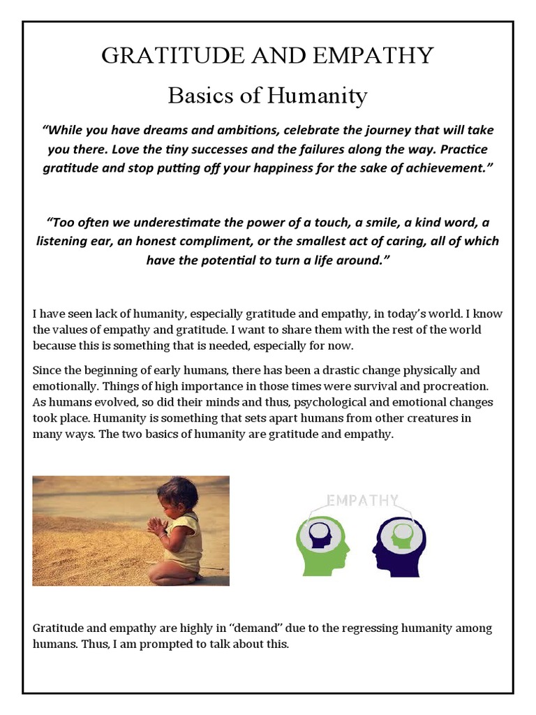 Gratitude and Empathy | PDF | Gratitude | Empathy