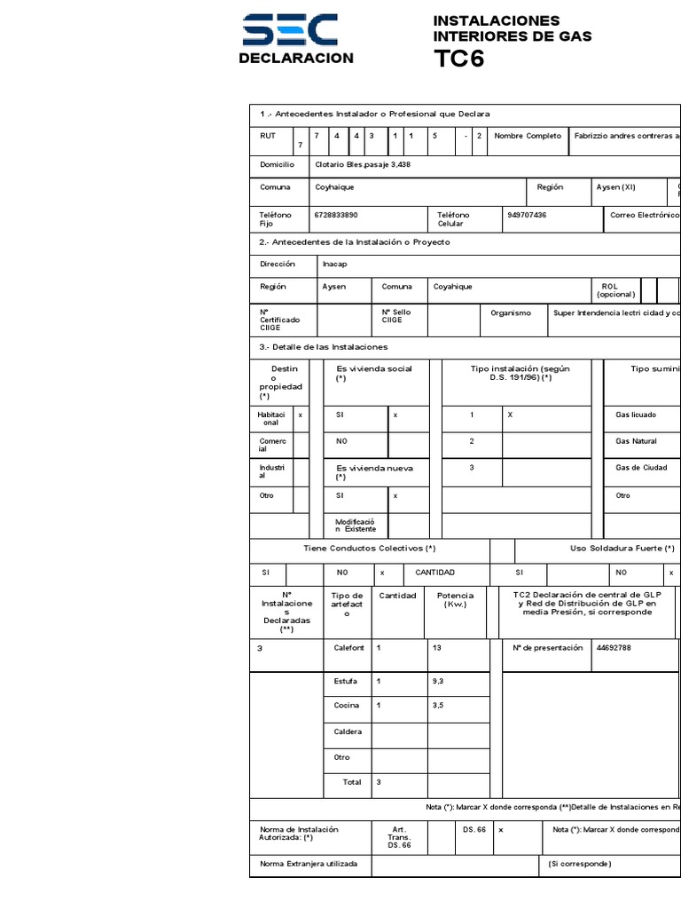 Formulariotc6 GAS | PDF