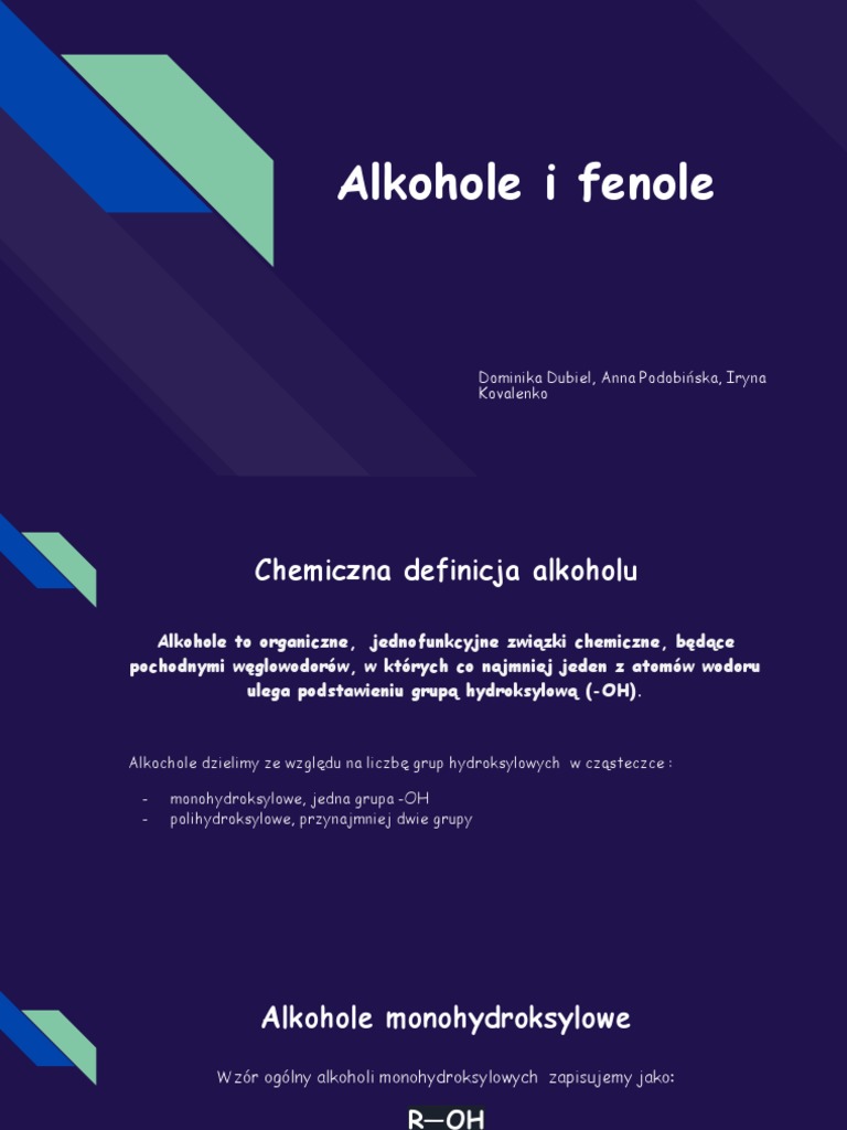 Alkohole I Fenole | PDF