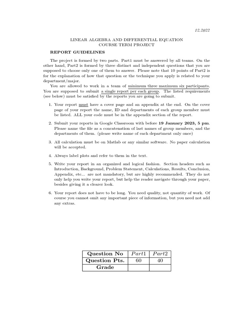 Linear Algebra Course Project | PDF | Eigenvalues And Eigenvectors ...