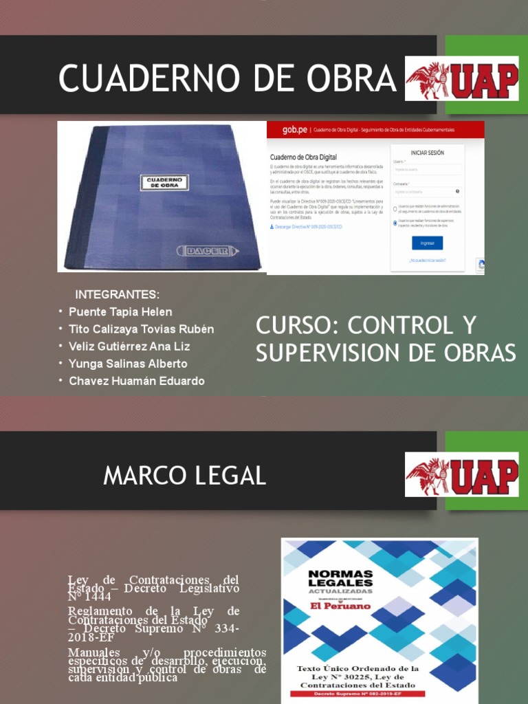 Cuaderno de Obra-Control y Supervision de Obras | PDF