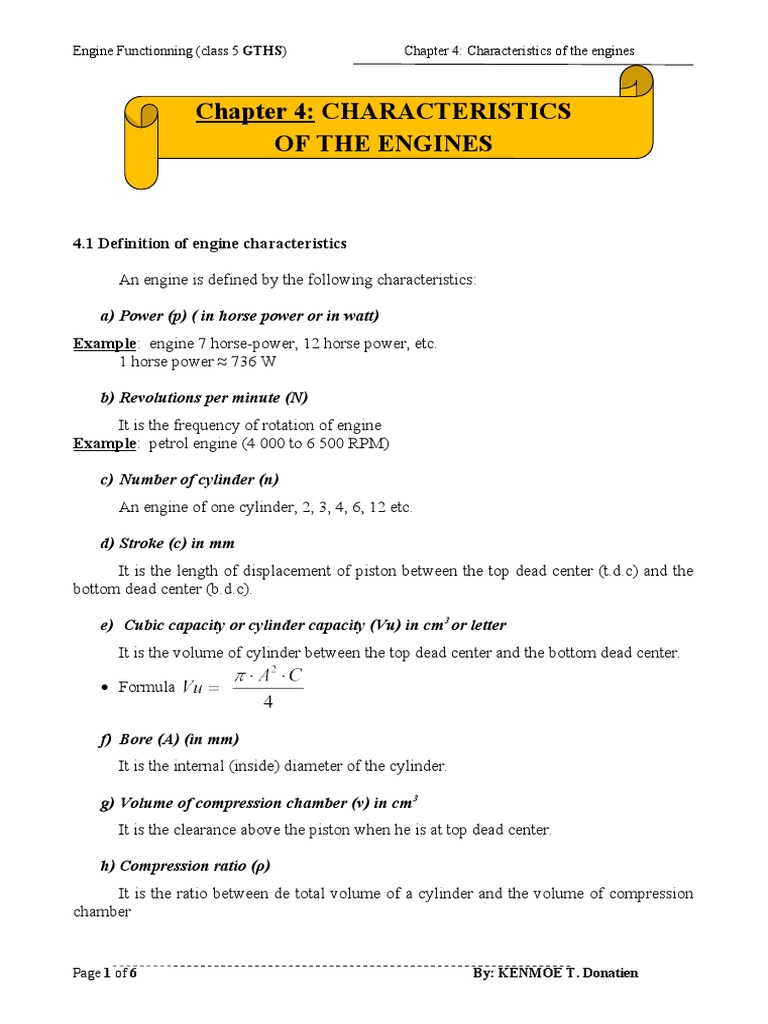 Chapter - 4 Characteristics of The Engines | PDF | Internal Combustion ...