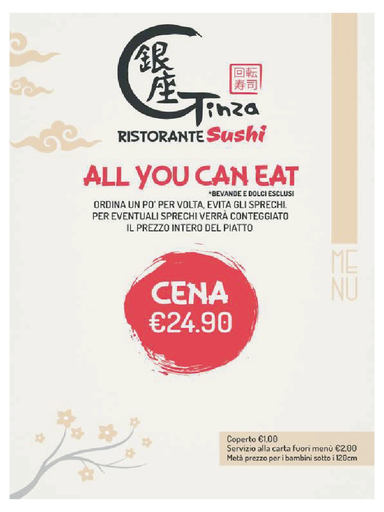 Menu Cena Sushi Ginza 07-03-2022 | PDF