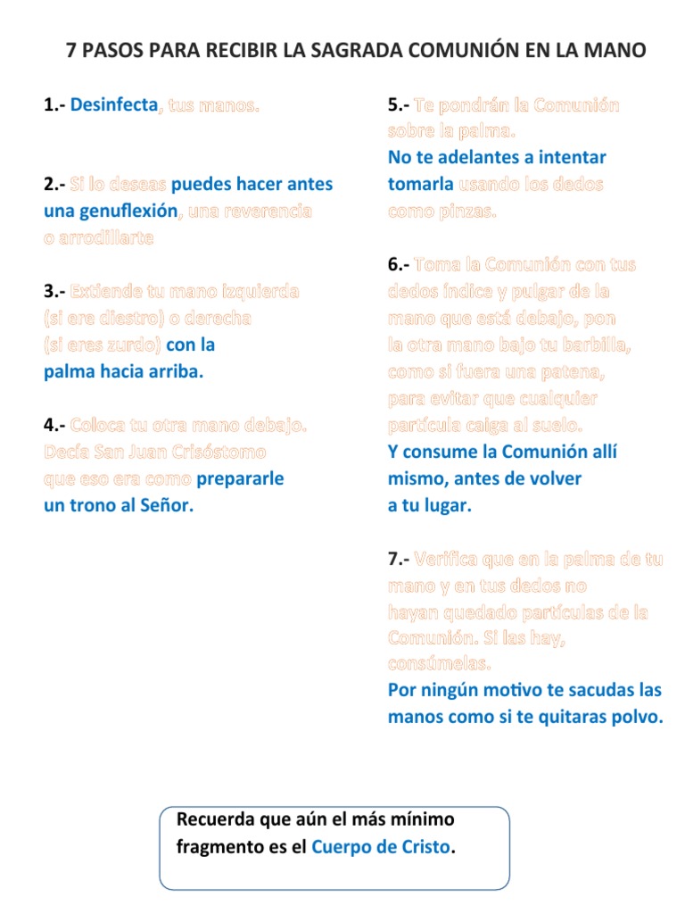 Cómo recibir la Comunión en la mano | PDF