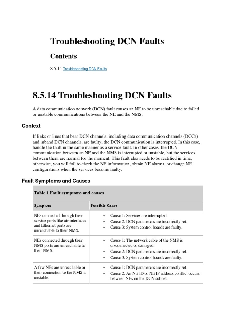 Troubleshooting DCN Faults RTN950A | PDF | Computer Network | Ip Address