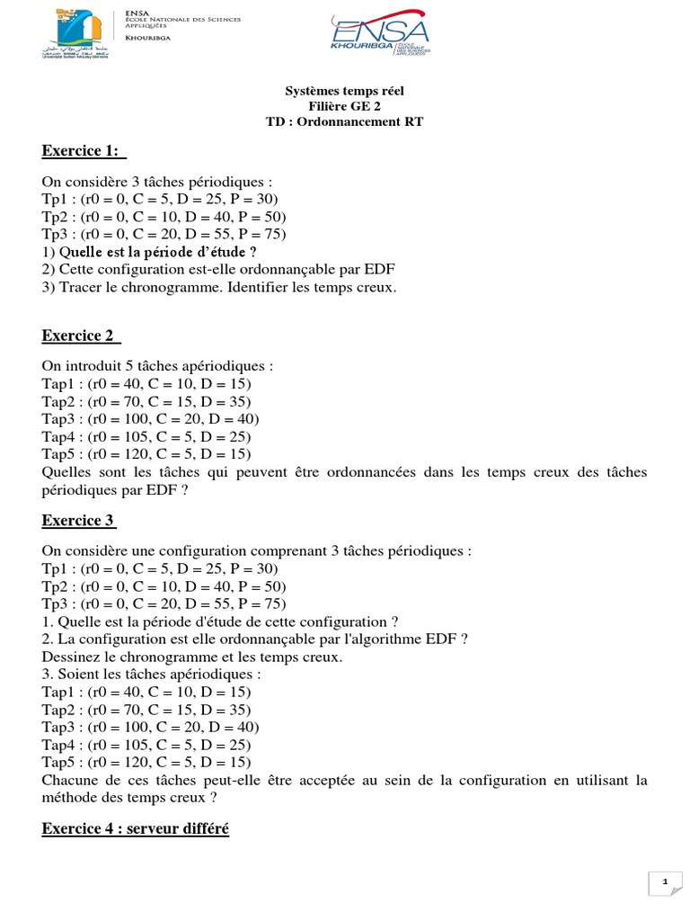 Ordonnancement de tâches en temps réel | PDF | Programmation ...