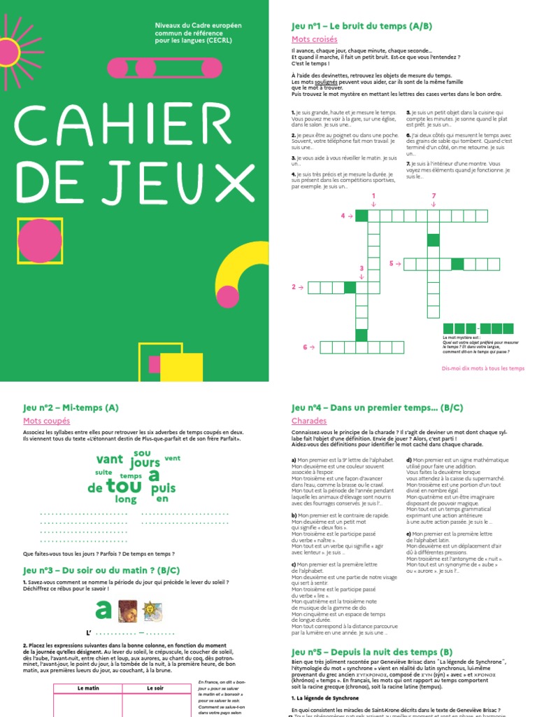 Jeux linguistiques autour du temps | PDF | Aube (temps) | crépuscule