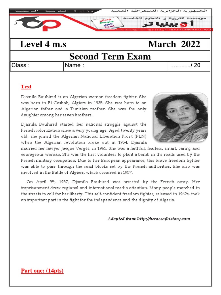 Dzexams 4am Anglais 422777 | PDF | Linguistics