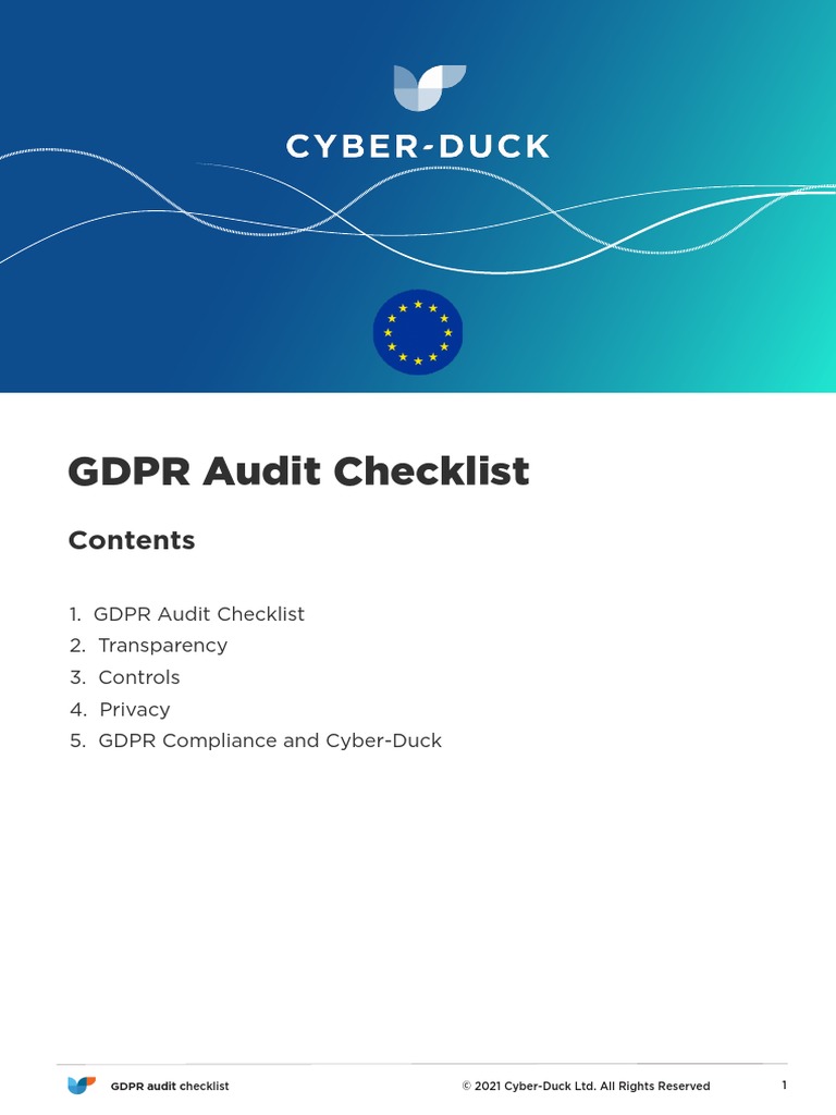 GDPR Audit Checklist | PDF | Privacy | Audit