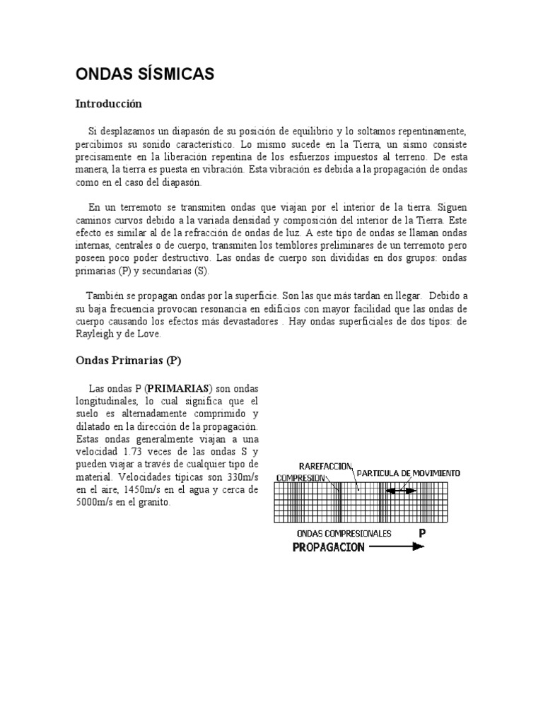 Tipos de Ondas Sísmicas y Su Velocidad | PDF | Olas | Ingeniería mecánica
