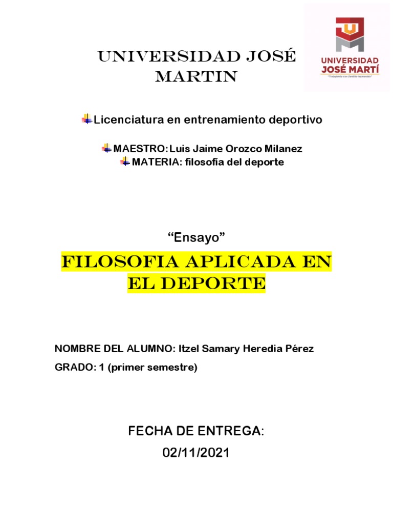 Filosofía del Deporte y Entrenamiento | PDF | Deportes | Sicología