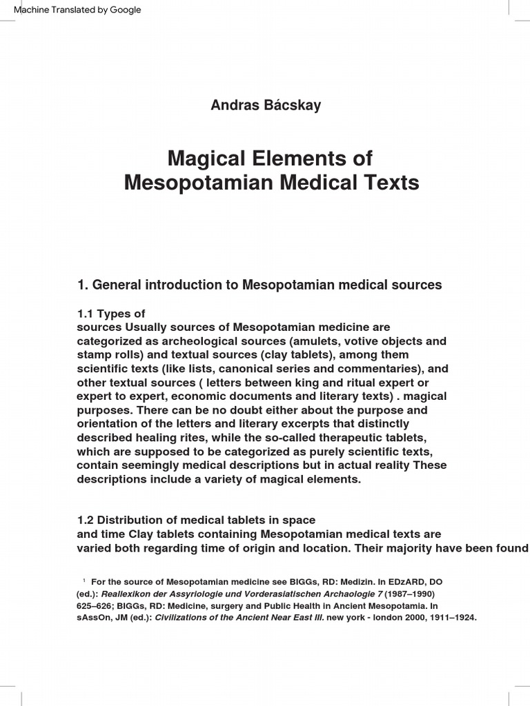 One Of The Oldest Known Ancient Mesopotamian Medical Texts – IDOCTJ