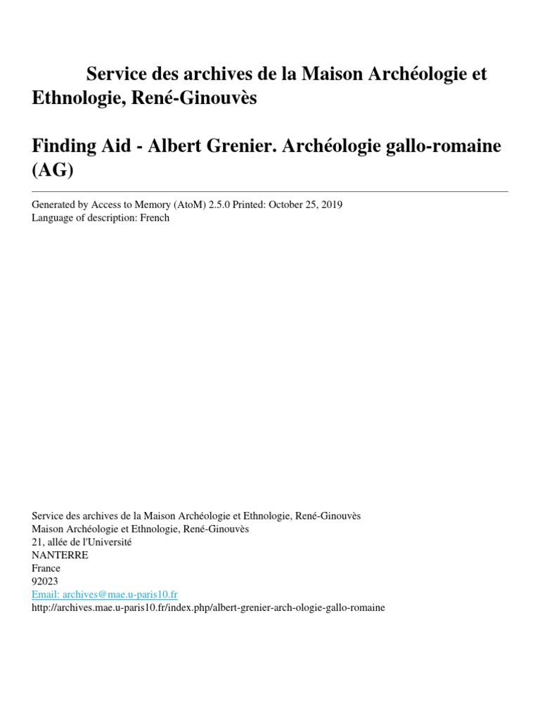 Albert Grenier Arch Ologie Gallo Romaine | PDF