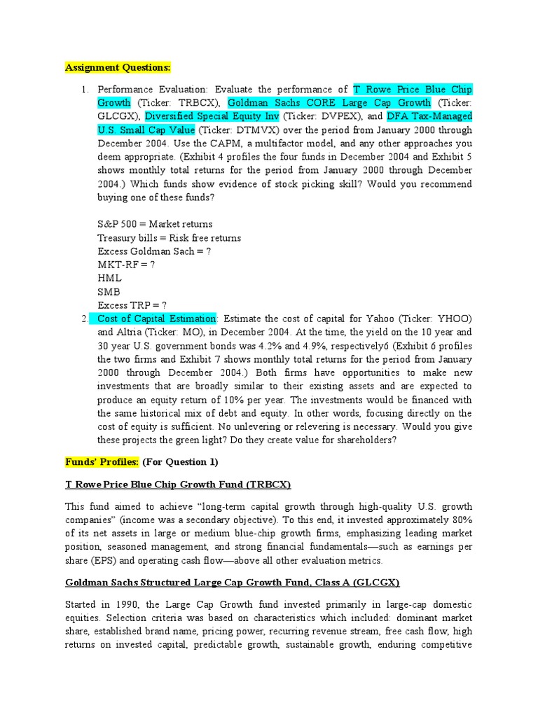 Evaluating Mutual Fund and Company Performance: A Multi-Factor Analysis ...