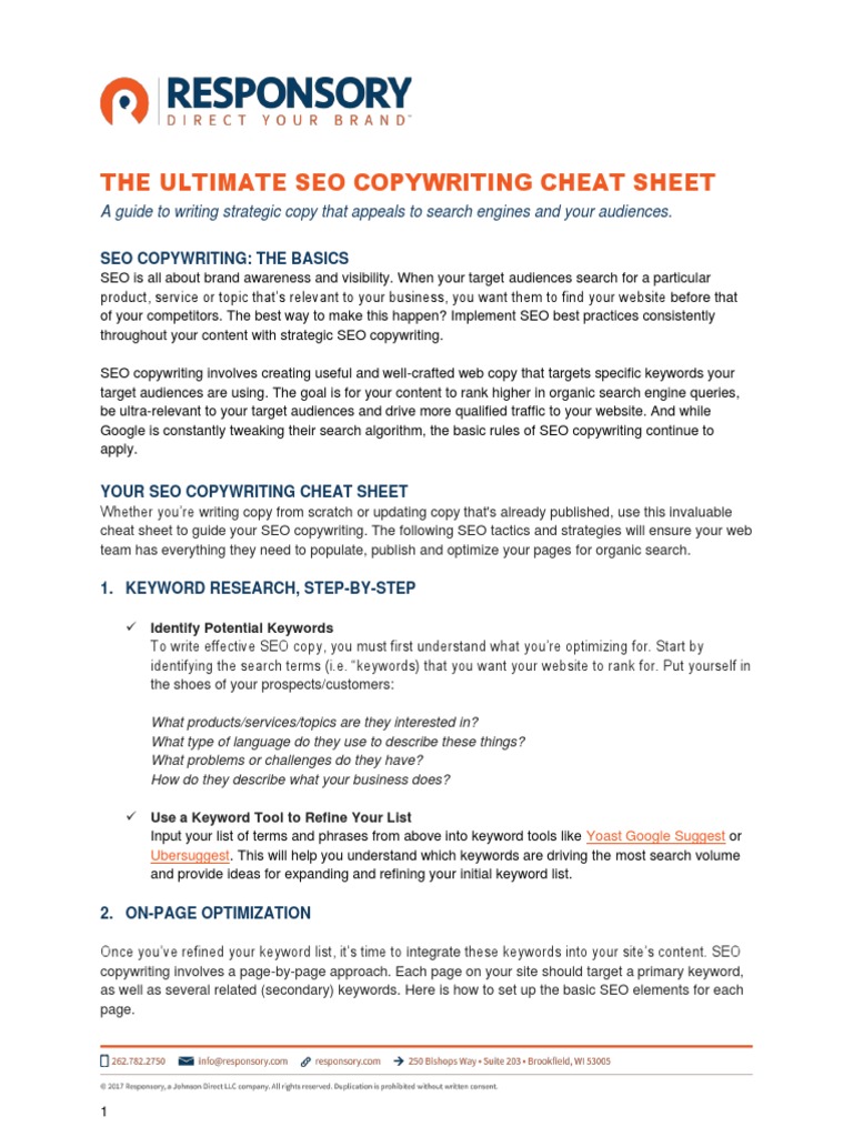 SEO Copywriting Guide for Marketers | PDF | Search Engine Optimization | Copywriting
