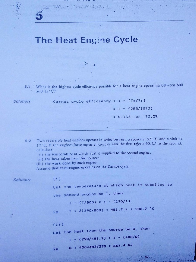 Thermodynamics by Eastop and Mcconkey Solution Chapter 5 PDF Free | PDF Thermodynamics by Eastop and Mcconkey Solution Chapter 5 PDF Free | PDF