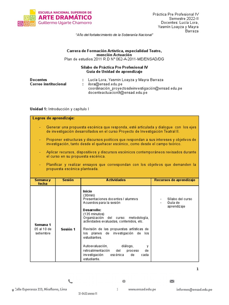 GUIA UNIDAD 1 Practica Pre Profesional IV Mayra Barraza Yasmin Loayza ...