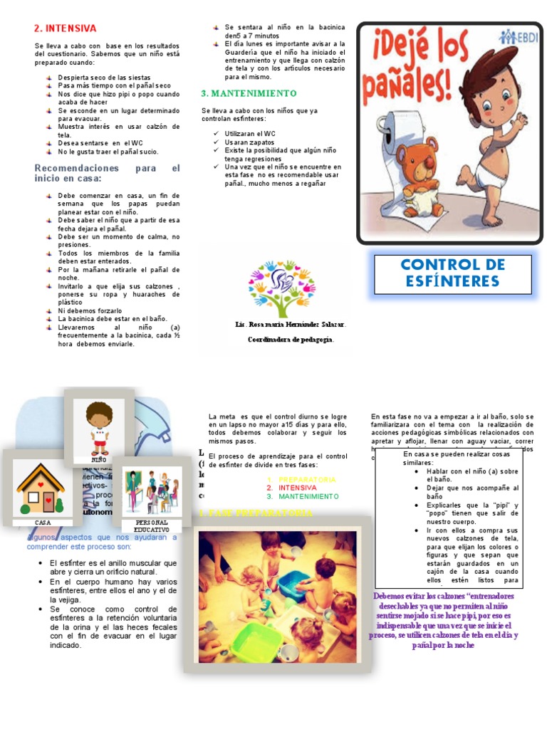 Triptico Control de Esfinter 3 | Descargar gratis PDF | Aprendizaje