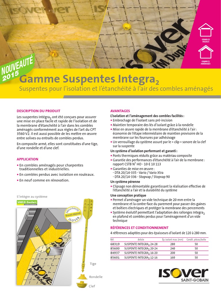 Suspentes Integra2 pour Isolation Efficace | PDF | Matériaux | Bâtiment ...