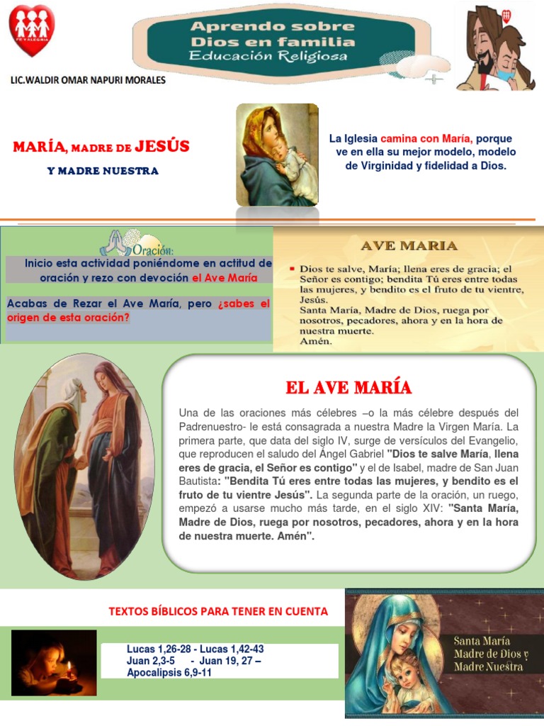 Actividad de Maria 4° Año Sec Fa 2022 | PDF | María, madre de Jesús ...