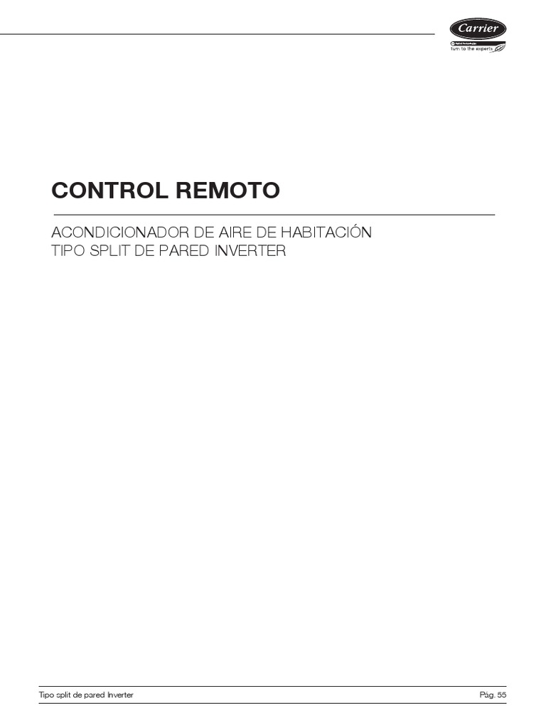 Carrier Remoto Smart Manual de Control Remoto | PDF | Control remoto ...
