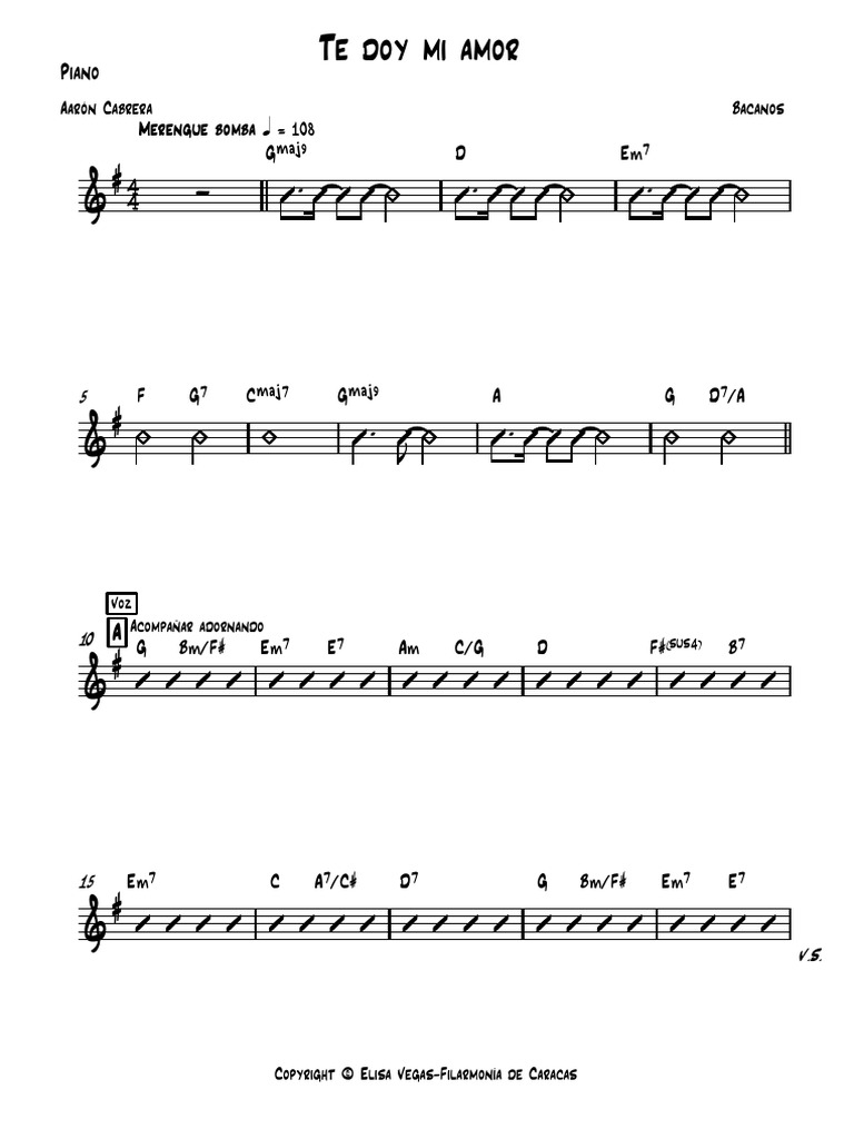 Te Doy Mi Amor - Piano - 2022-10-06 1829 - Piano | PDF