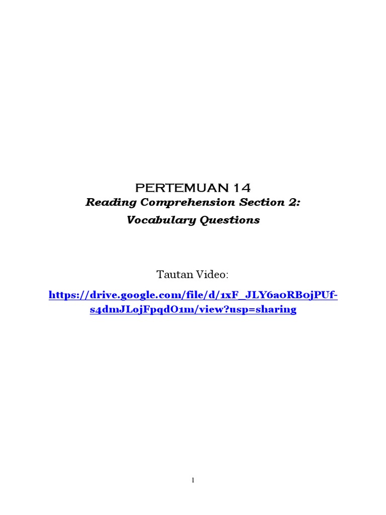 Pertemuan 14 Reading Section 2 | PDF