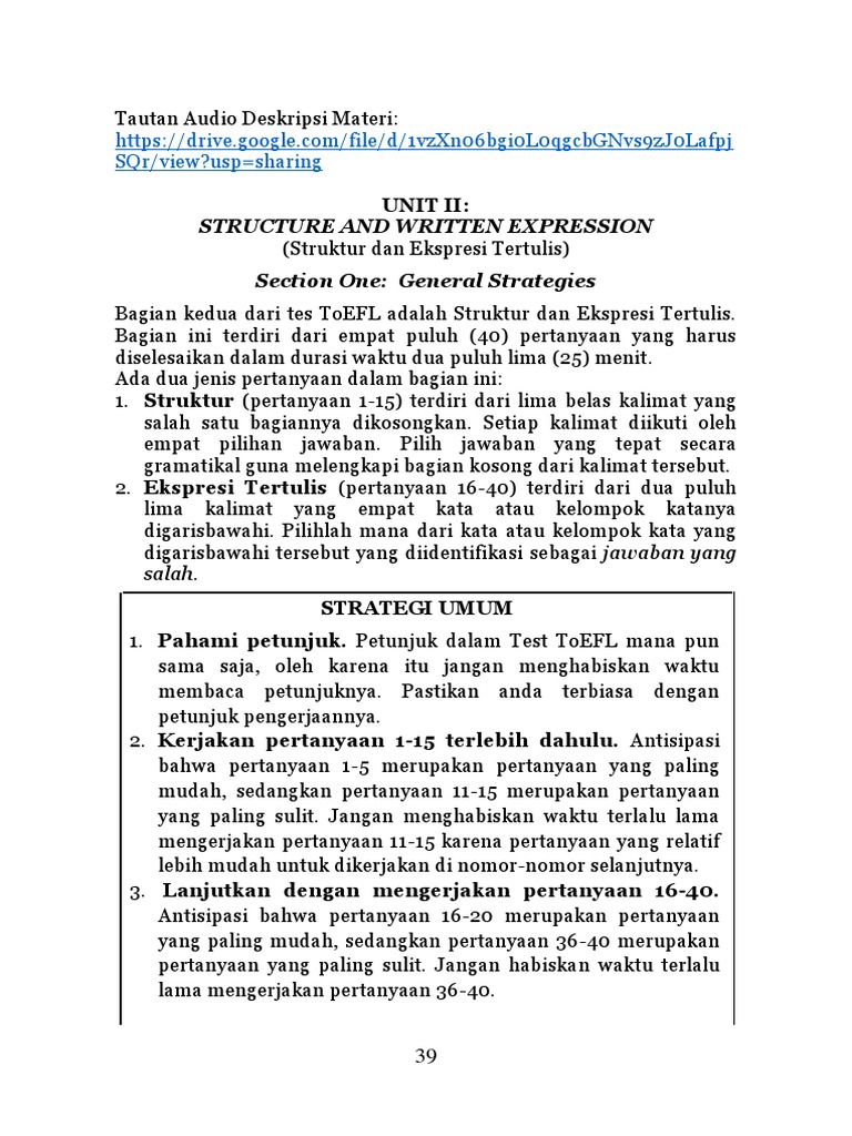 Pertemuan 7 (Structure 1) | PDF