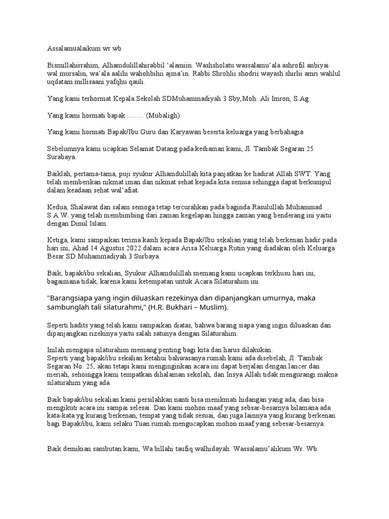 MC Bu Ami Arisan Keluarga | PDF