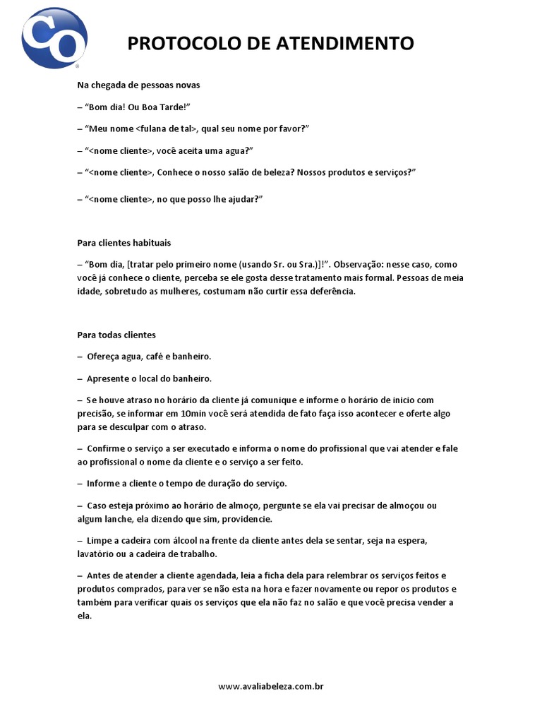 Protocolo de Atendimento | PDF | Tempo