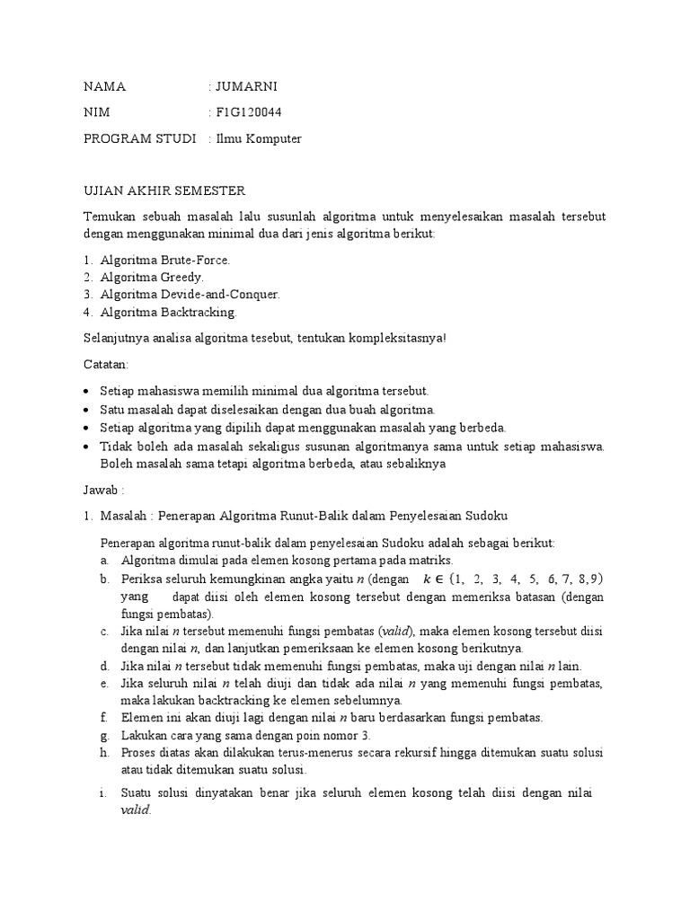 Desain Analisis Algoritma | PDF | Sains & Matematika | Komputer Desain Analisis Algoritma | PDF | Sains & Matematika | Komputer