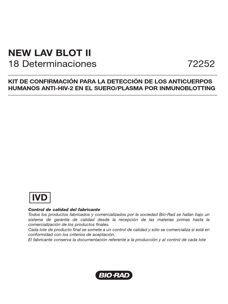 72252-New-Lav-Blot-Ii-2 Biorad | PDF | VIH | Virus