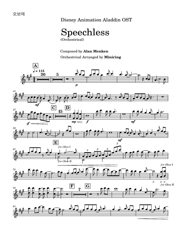 Speechless: Disney Animation Aladdin OST | PDF | The Walt Disney Company