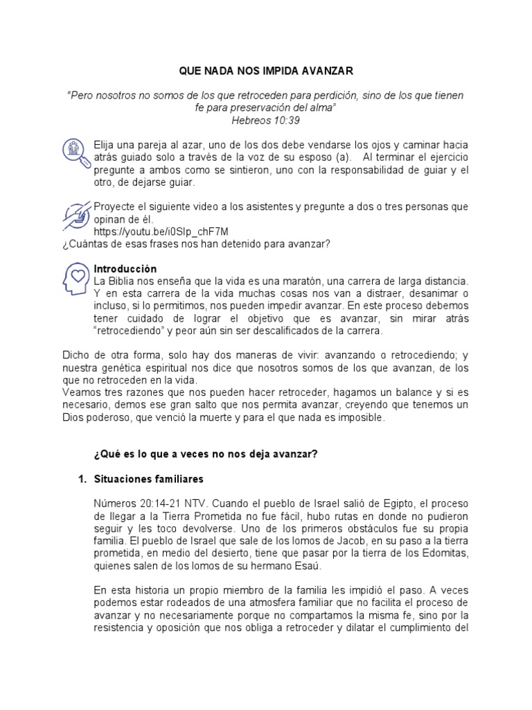 Reconociendo lo que nos impide avanzar | PDF | Joshua | David