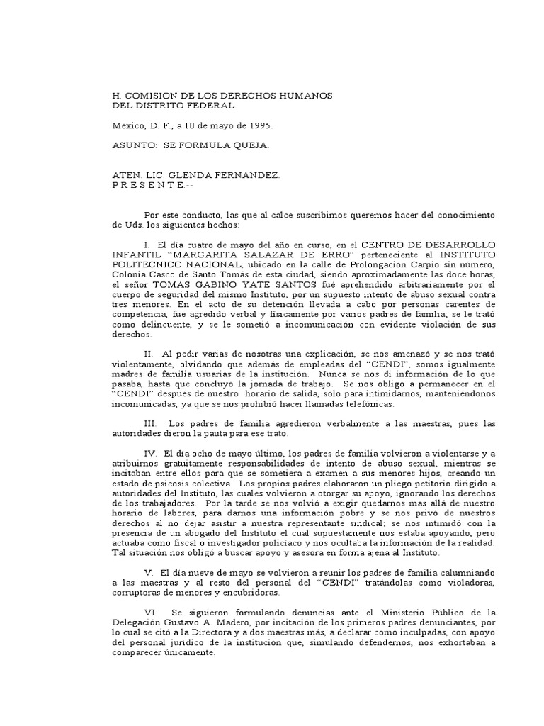 Modelo de Queja A Comision Nacional de Derechos Humanos | PDF | Justicia | Crimen y violencia