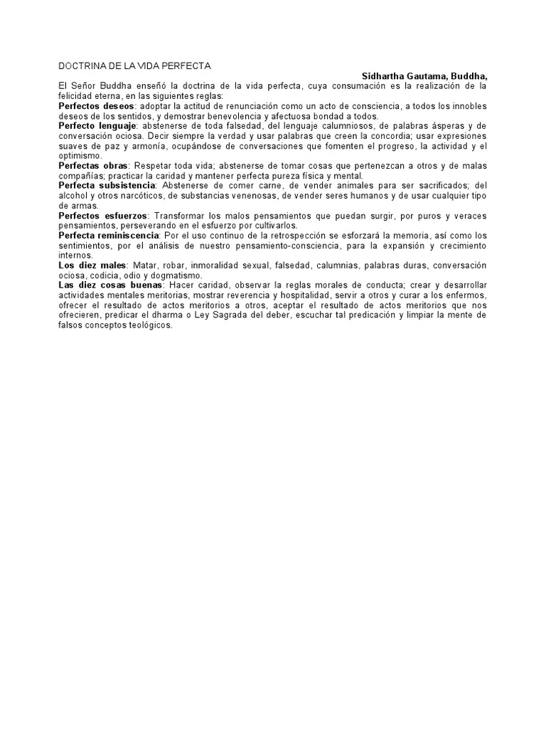 Doctrina de La Vida Perfecta | PDF