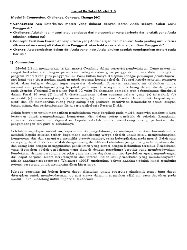 Jurnal Refleksi Modul 2.3 | PDF