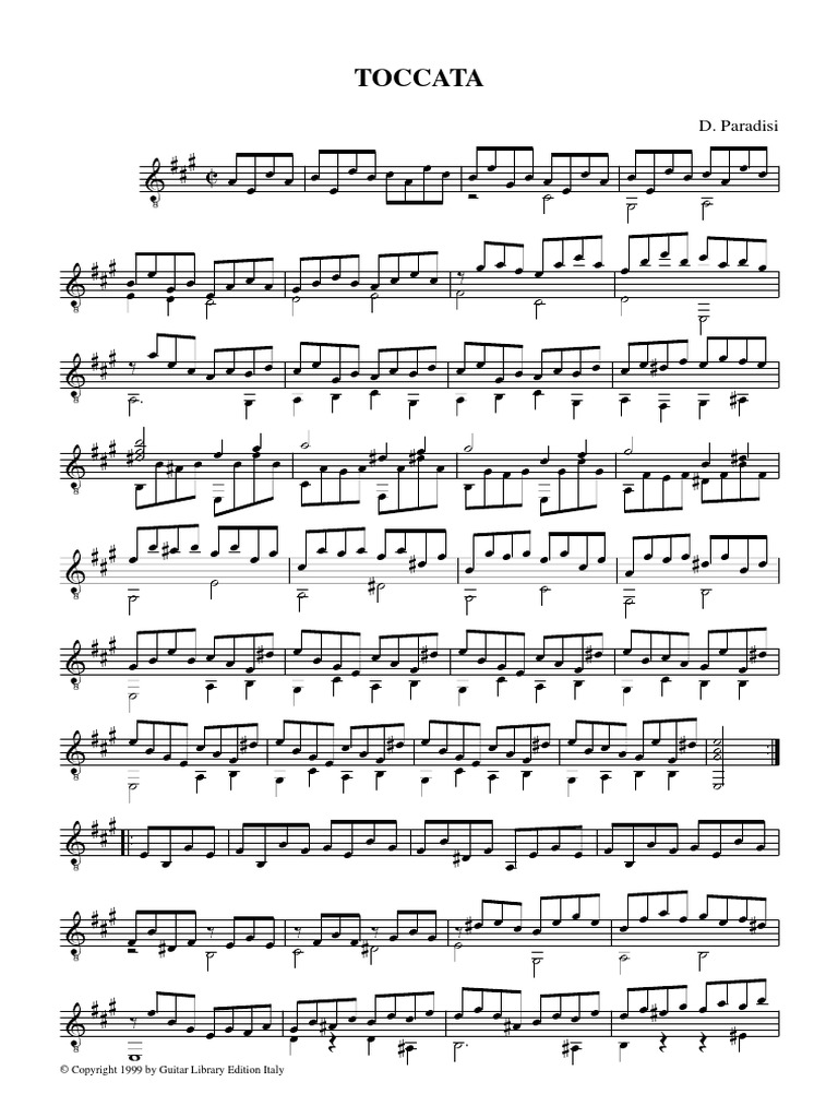 Paradisi, Domenico - Toccata (Chitarra) | PDF