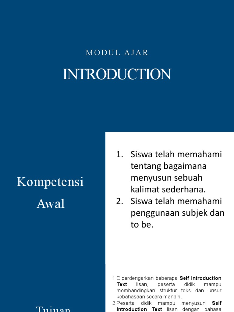 Self Introduction Text and Simple Present Tense | PDF | Verb ...