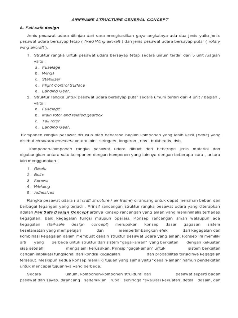 Airframe Structure General Concept | PDF