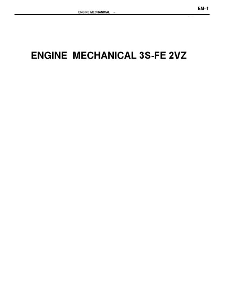 3S-FE and 2VZ-FE Engine Overview | PDF