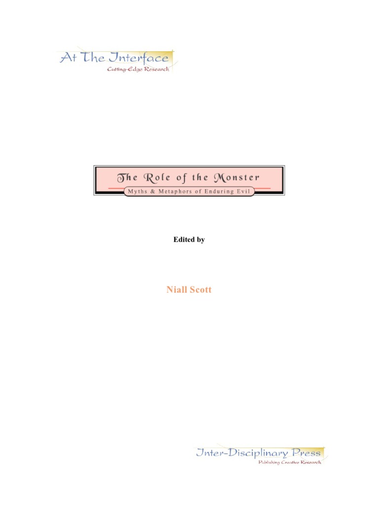 The Role of The Monster: Myths and Metaphors of Enduring Evil | PDF ...