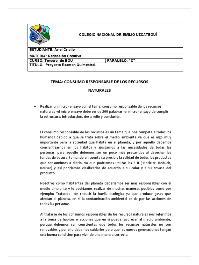 Proyecto Redacción Creativa | PDF