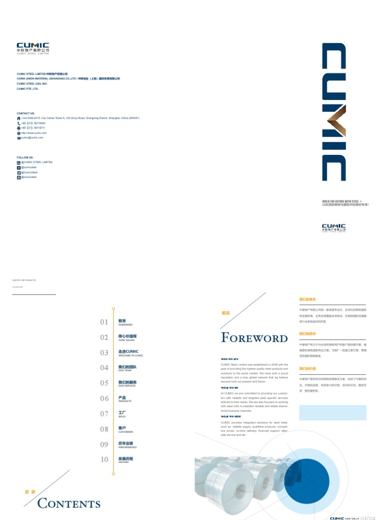 Cumic Steel Limited Brochure | PDF | Cargo | Transport