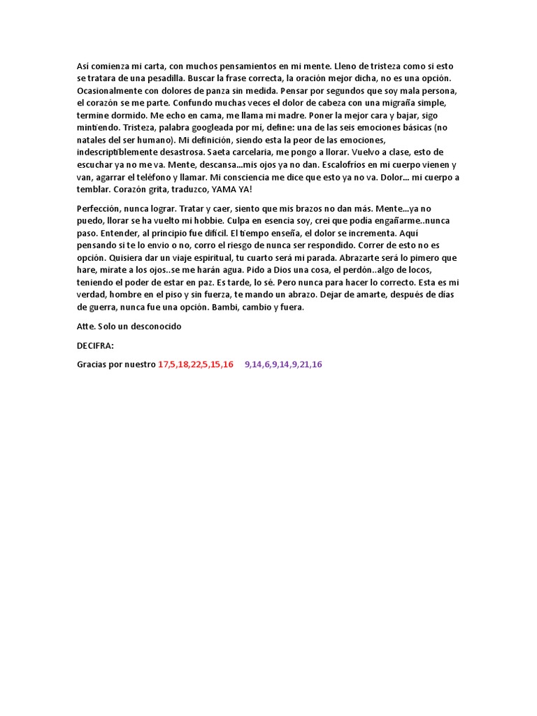 Simplemente Una Carta | PDF