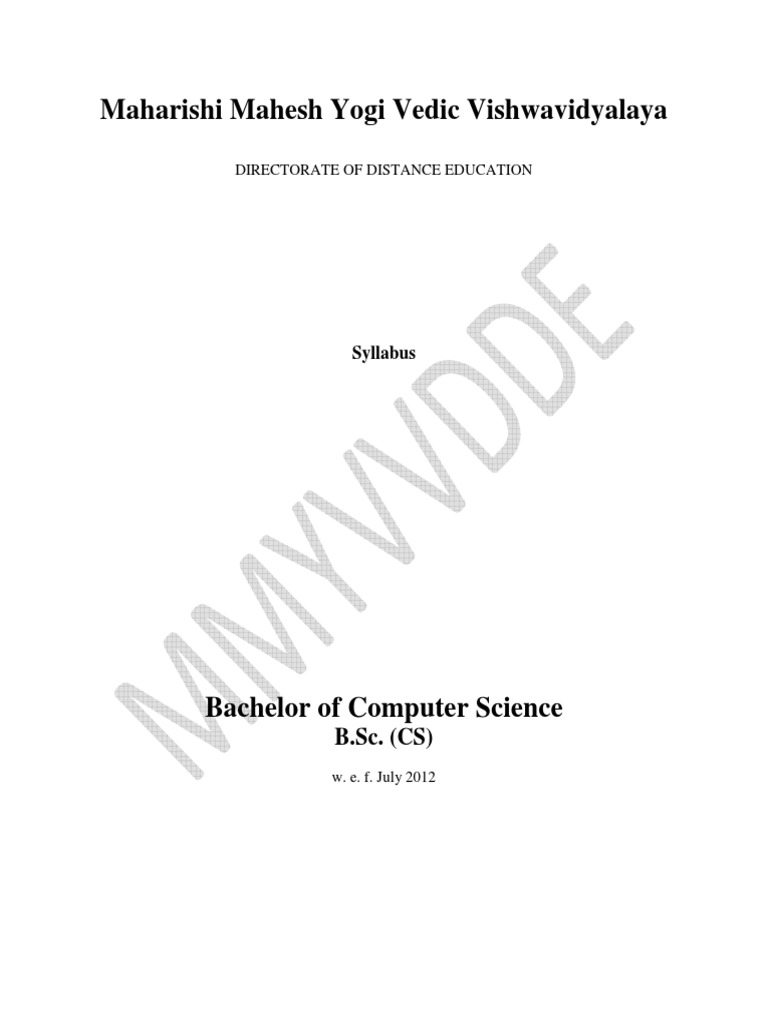 B.Sc. Computer Science Syllabus | PDF | Probability Distribution | Process (Computing)