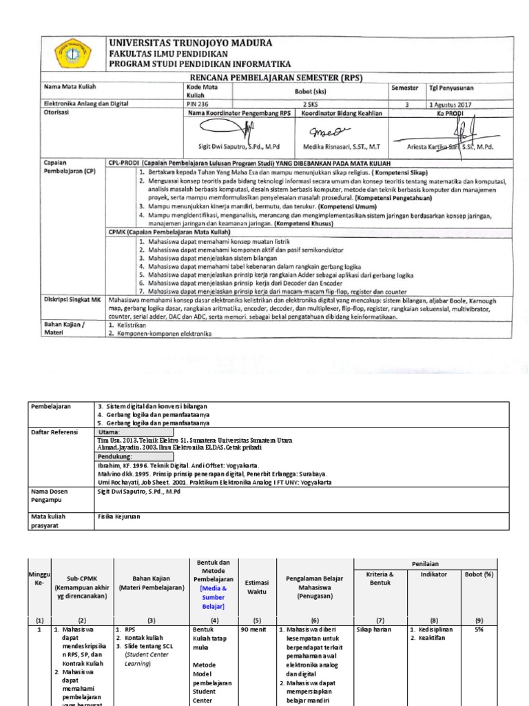 RPS Elektronika Analog dan Digital | PDF | Seni